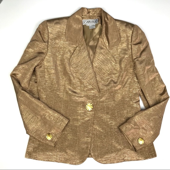 Carlisle | Jackets & Coats | Carlisle Vintage Metallic Gold Blazer ...